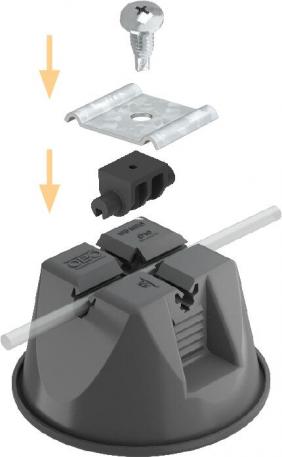 165 MBG... roof cable holder for flat roofs, black, with concrete | OBO