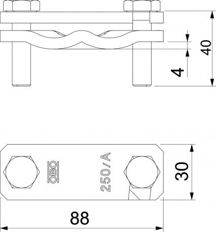 Diagonal clamp for flat conductors and round conductors FT | OBO