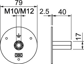 Fixed earthing terminal with double thread | OBO
