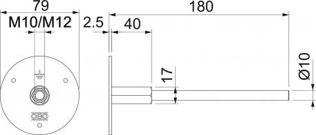 Fixed earthing terminal with connection bolt and double thread A4 | OBO