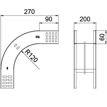 90° vertical bend, falling 60 FS | OBO