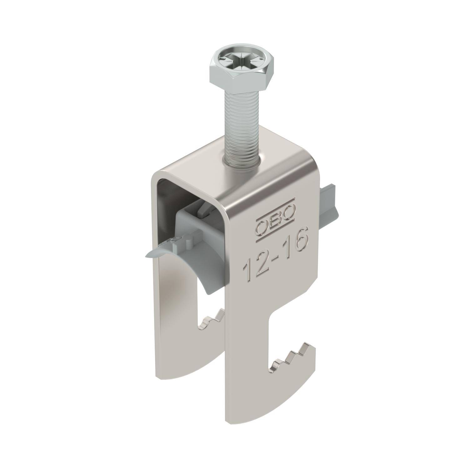 Clamp clip 2056, F-foot, single, plastic pressure trough, A2 | OBO