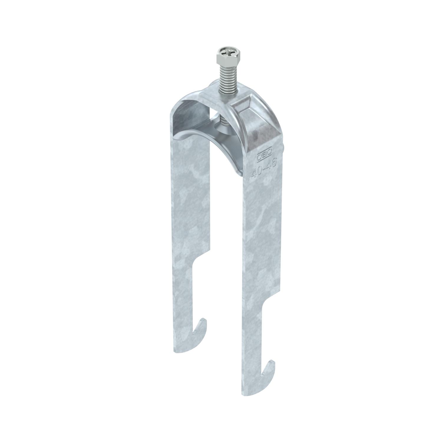 Clamp clip 2056, W-foot, double, metal pressure trough, FT | OBO