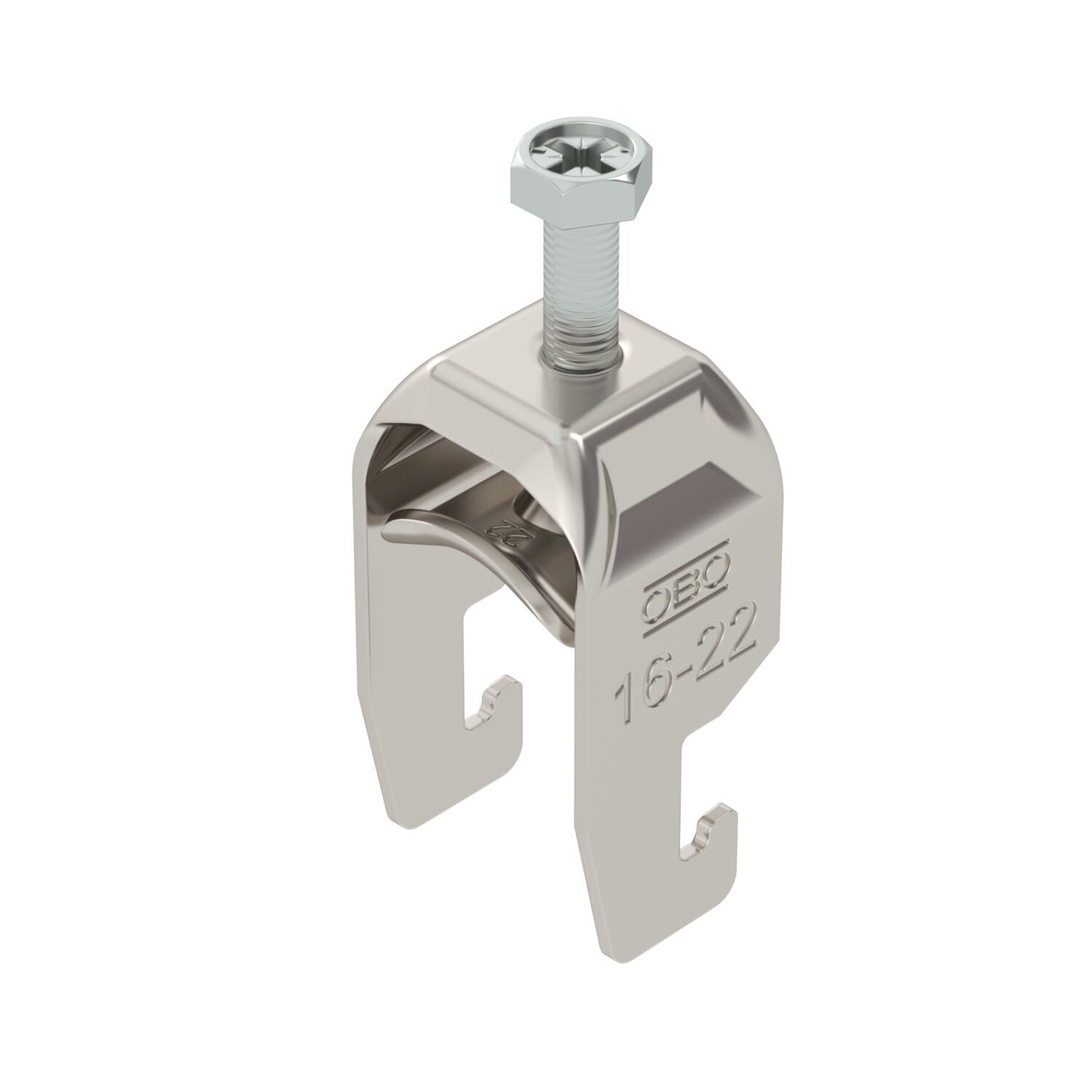 Clamp clip 2056, U-foot, single, metal pressure trough, A2 | OBO