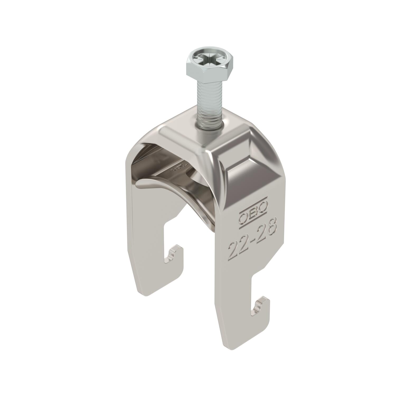 Clamp clip 2056, U-foot, single, metal pressure trough, A2 | OBO
