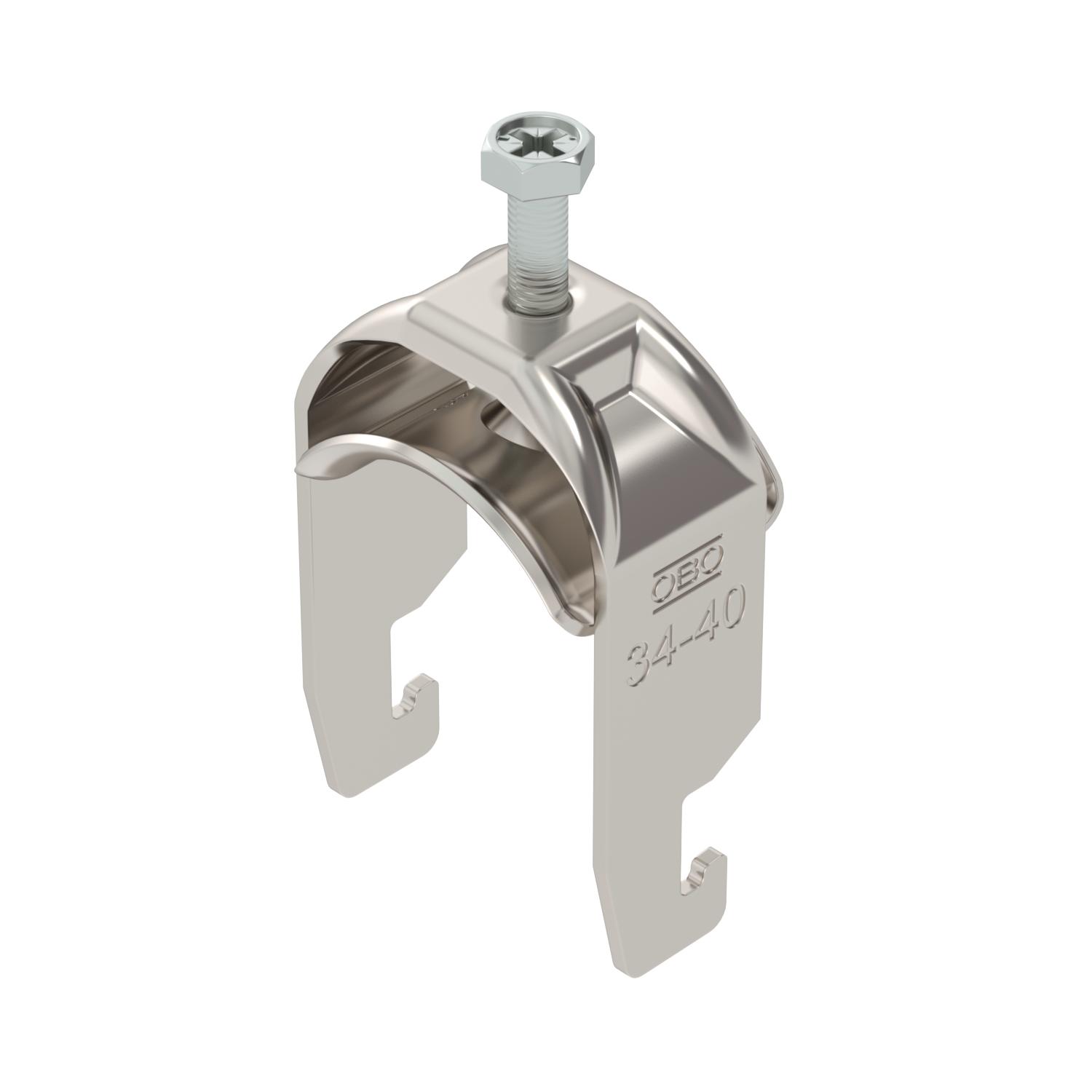 Clamp clip 2056, U-foot, single, metal pressure trough, A2 | OBO