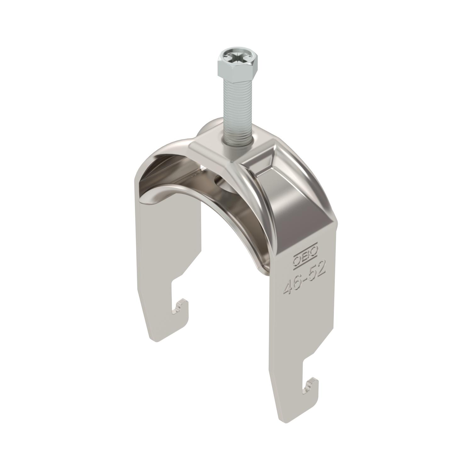 Clamp clip 2056, U-foot, single, metal pressure trough, A2 | OBO