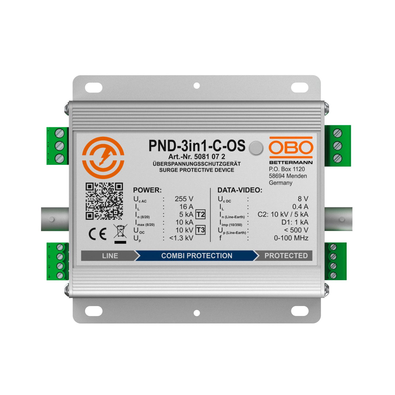 Combined protection device 3in1 for CCTV camera systems | OBO