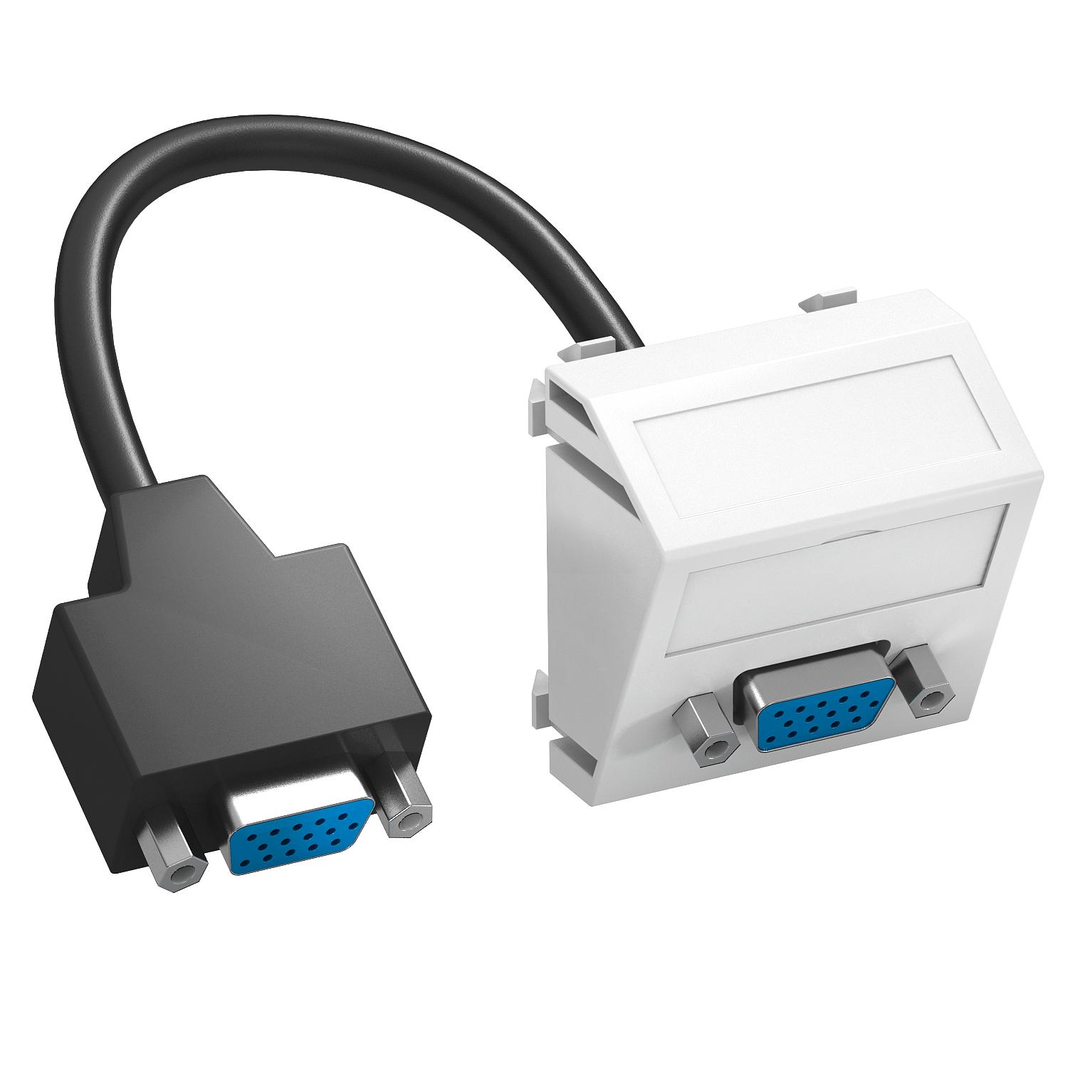 Vga Connection 1 Module Slanting Outlet With Connection Cable Pure