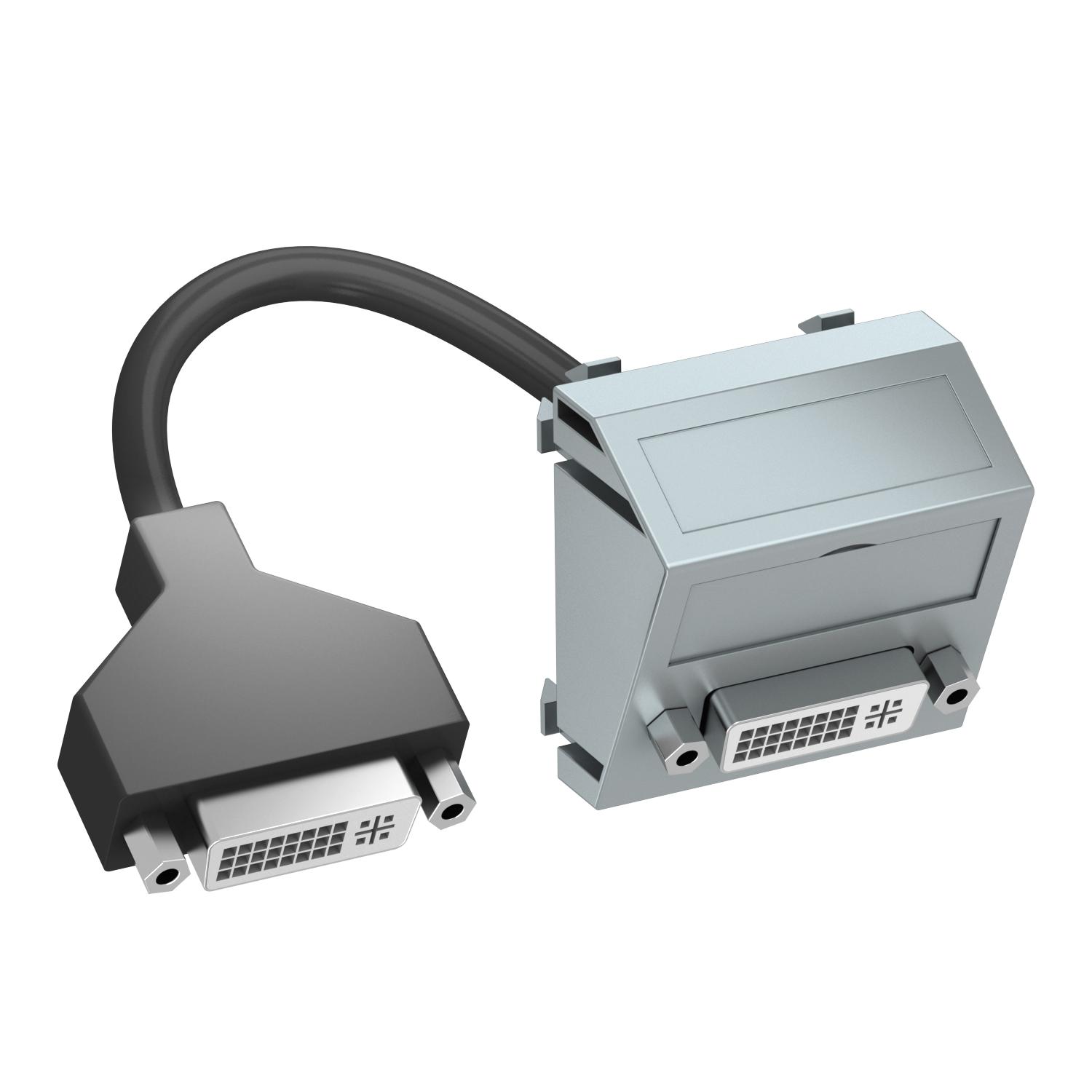 Dvi I Connection 1 Module Slanting Outlet With Connection Cable Obo