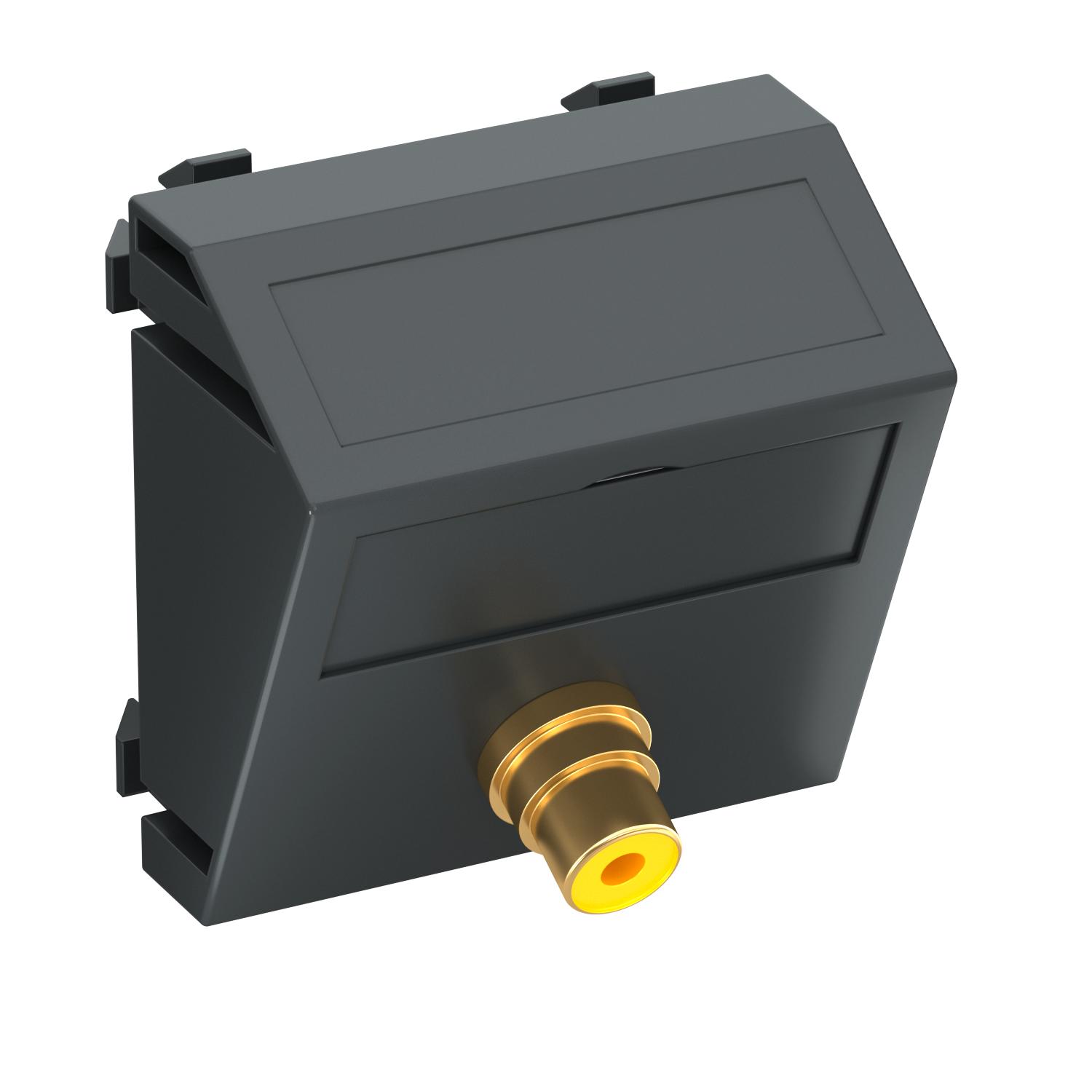 Video Cinch Connection 1 Module Slanting Outlet As 1 1 Coupling Black Grey Black Grey Ral